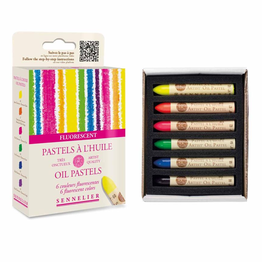 Sennelier Oil Pastels Cardboard Box Set Fluorescent (Set of 6) | Jerry ...