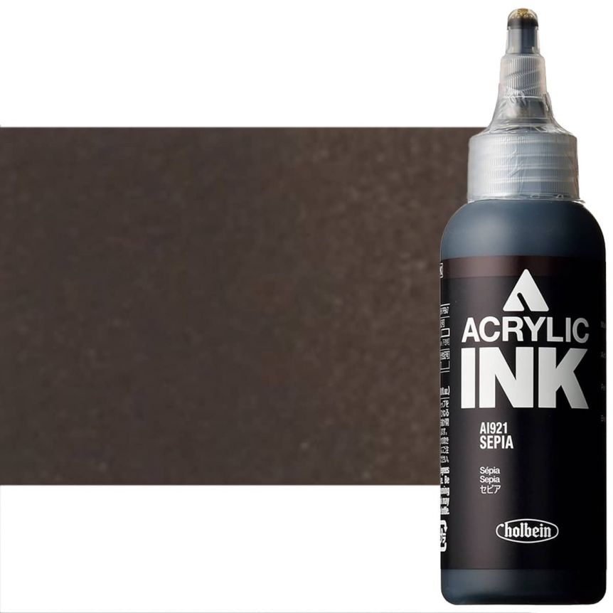 Holbein Acrylic Ink - Sepia, 100ml | Jerry's Artarama
