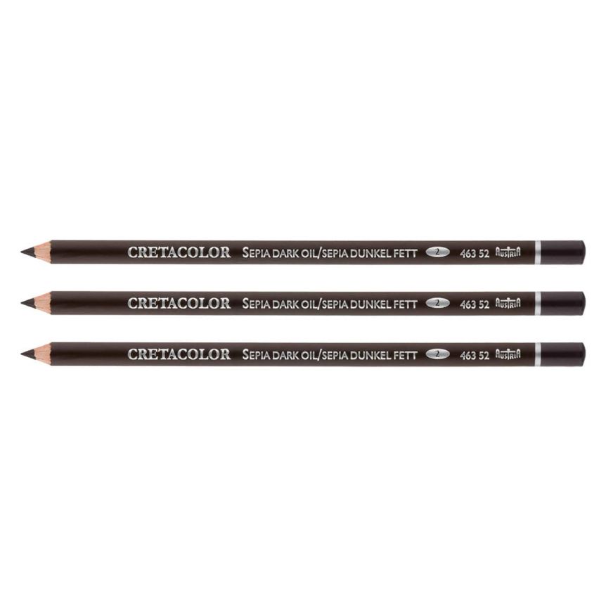 Cretacolor Oil Pencil Sepia Dark, Pack of 3 | Jerry's Artarama