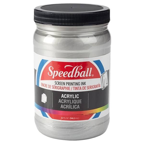 Silver 32oz Jar Speedball Acrylic Screen Printing Ink | Jerry's Artarama