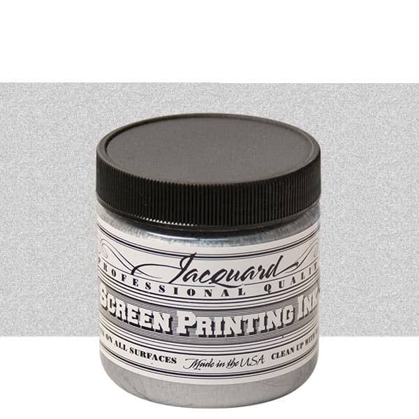 Jacquard Screen Printing Ink 4 oz Jar - Silver | Jerry's Artarama