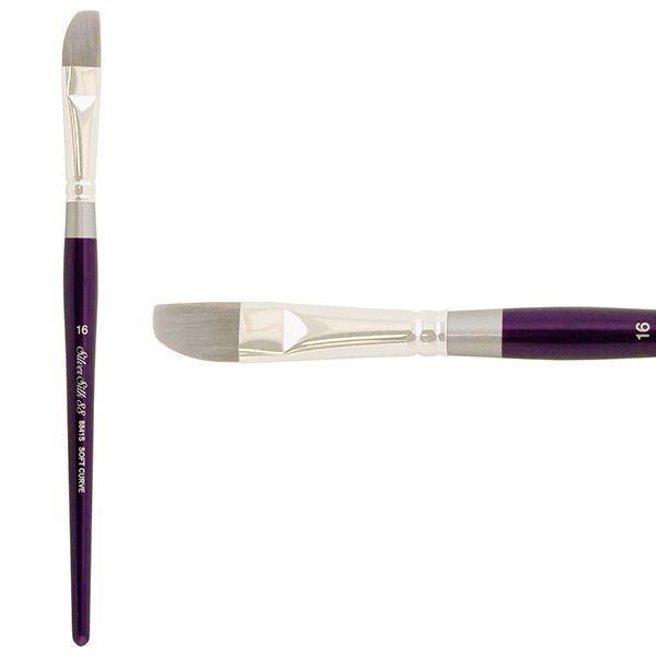 Silver Silk 88 Short Handle Brush Size 16 Soft Curve | Jerry's Artarama