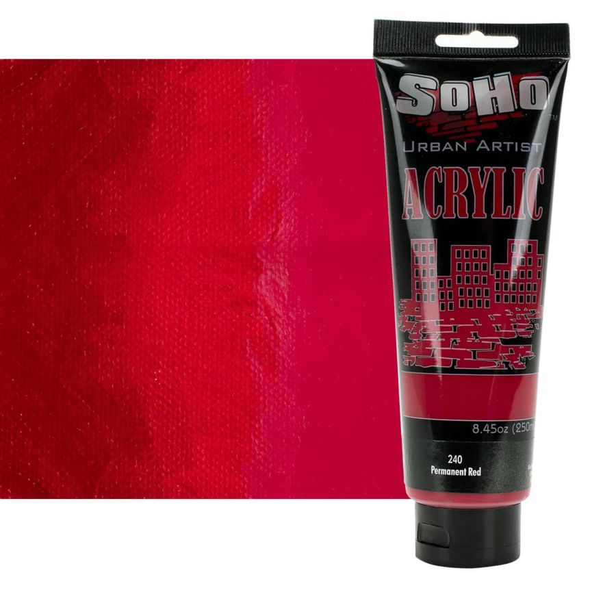 SoHo Heavy Body Acrylic - Permanent Red, 250ml Paint Tube | Jerry's ...