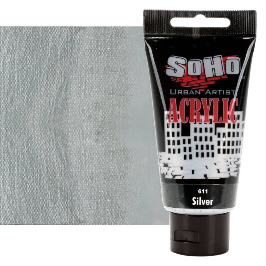SoHo Heavy Body Acrylic - Silver, 75ml Paint Tube | Jerry's Artarama