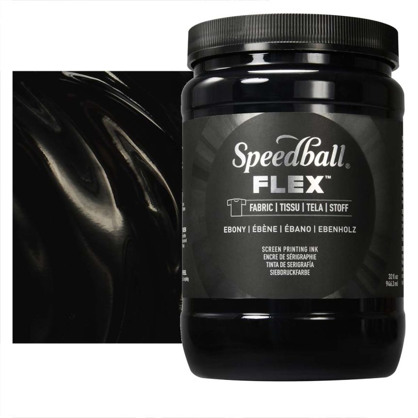 Speedball Flex Fabric Screen Print Ink - Ebony, 32oz | Jerry's Artarama