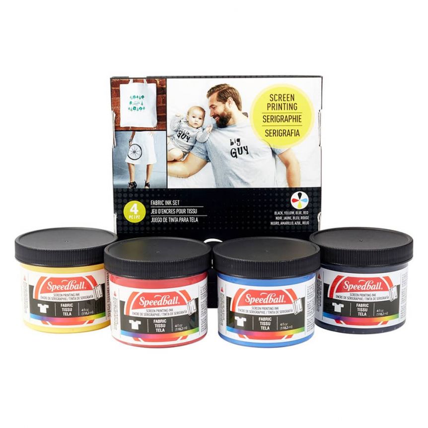 Speedball Fabric Screen Printing Set of 4 - Basic Colors | Jerry's Artarama