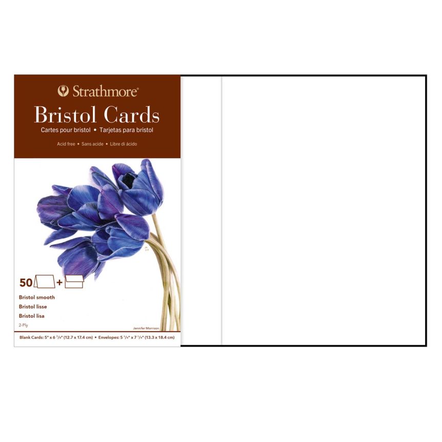 Strathmore 400 Series Card and Envelope Bristol Smooth 5"x6.875", Pack ...