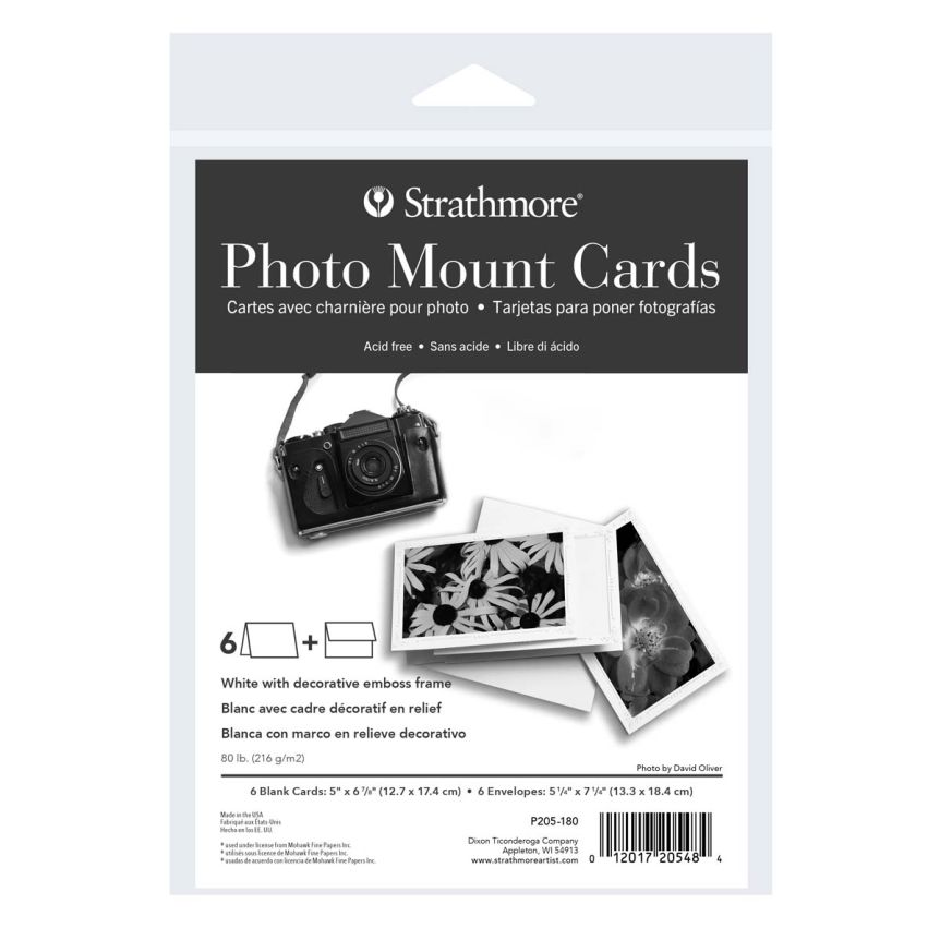 Strathmore Blank Photo Mount Card Deco Embossed 5"x6.875", White (Pack ...