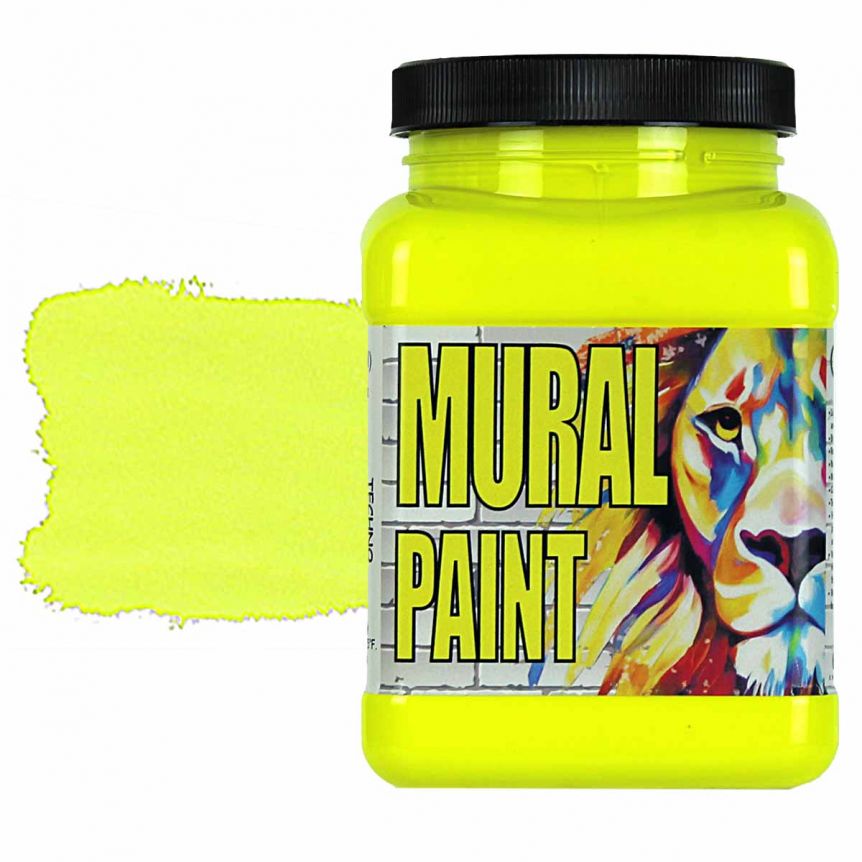 Chroma Acrylic Mural Paint - Techno Yellow (Neon Yellow), 16oz | Jerry ...