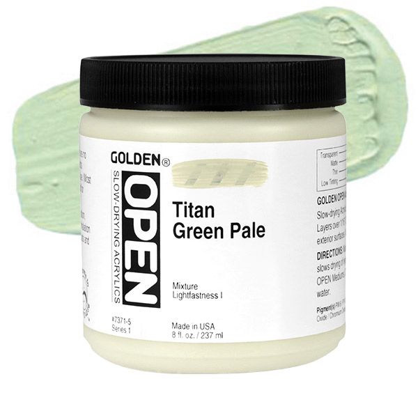 GOLDEN Open Acrylic Paints Titan Green Pale 8 oz | Jerry's Artarama