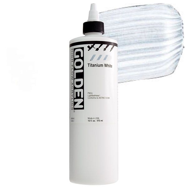 Titanium White, 16oz, GOLDEN High Flow Acrylic | Jerry's Artarama