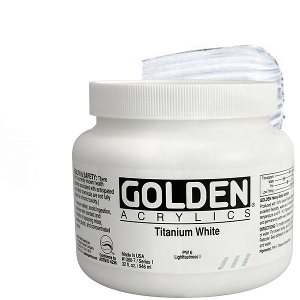 GOLDEN Heavy Body Acrylics - Titanium White, 32oz Jar | Jerry's Artarama