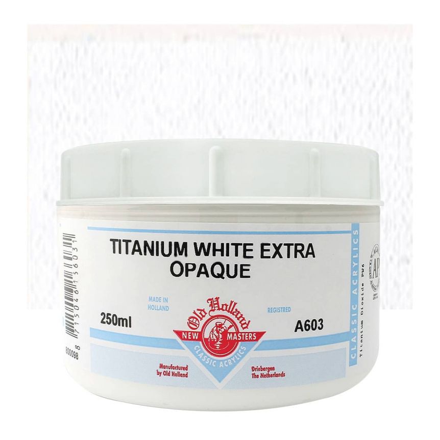 Old Holland New Masters Classic Acrylic Colors Titanium White Extra Opaque 250 ml | Jerry's Artarama