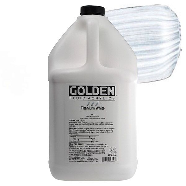 GOLDEN Fluid Acrylics Titanium White 1 gallon | Jerry's Artarama