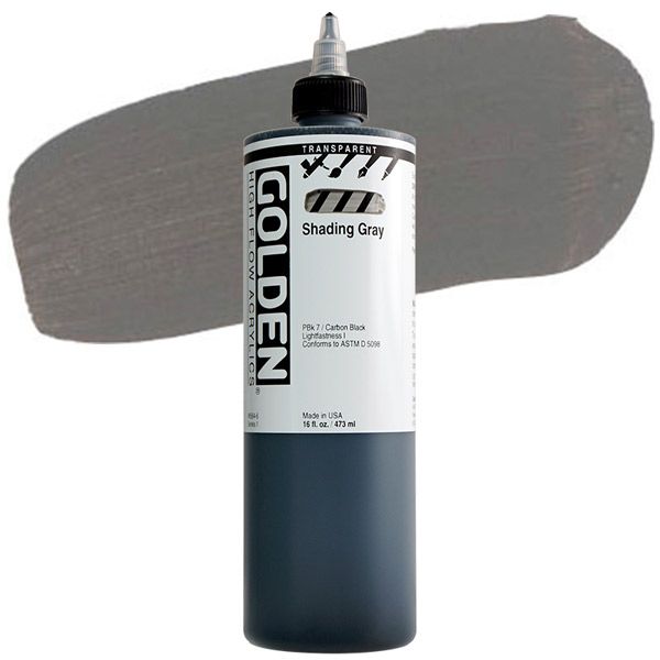 Transparent Shading Gray, 16oz, GOLDEN High Flow Acrylic | Jerry's Artarama