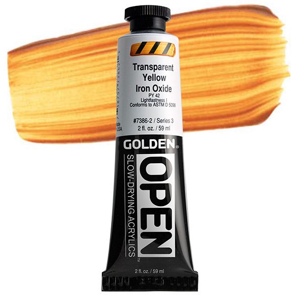 GOLDEN Open Acrylic Paints Transparent Yellow Iron Oxide 2 oz | Jerry's ...