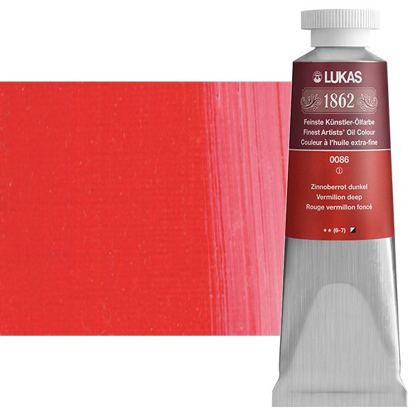LUKAS 1862 Oil Color - Vermilion Deep, 37ml | Jerry's Artarama