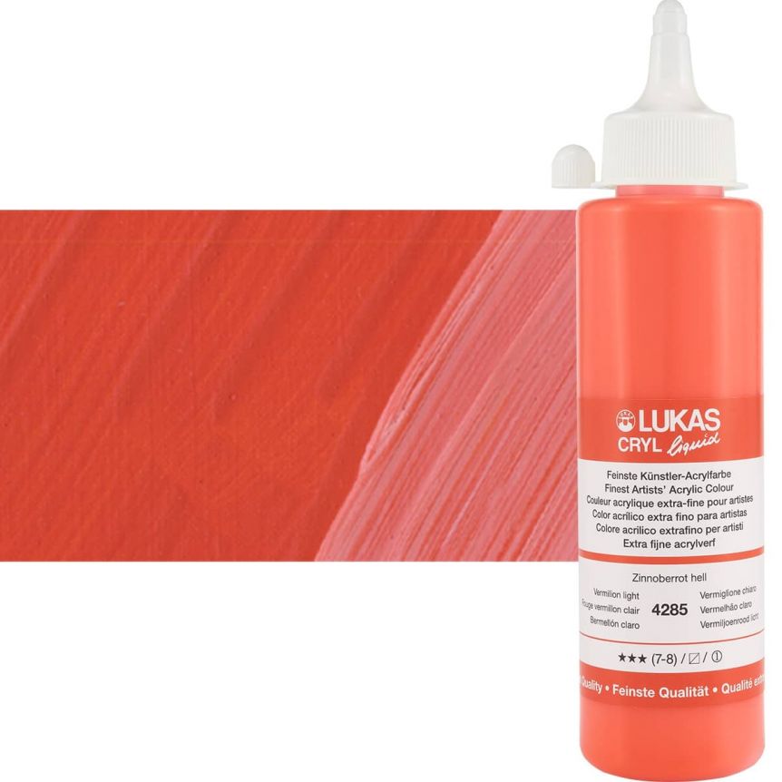 LUKAS Cryl Liquid Acrylic - Vermillion Light, 250ml Bottle | Jerry's ...