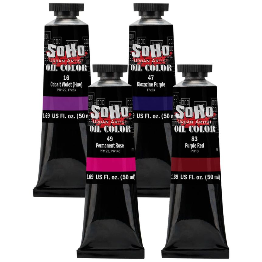 Soho Oil Color - Violet/Purple (Set of 4), 50ml | Jerry's Artarama
