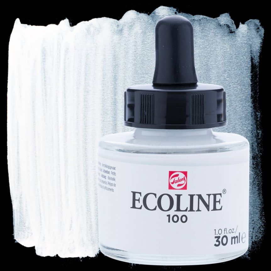 Ecoline Liquid Watercolor, White 30ml Pipette Jar | Jerry's Artarama
