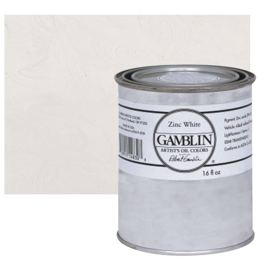 Gamblin Artists Oil - Zinc White, 16oz Can | Jerry's Artarama