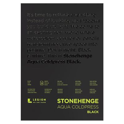 Stonehenge Black Aqua Watercolor Paper Pads by Legion | Jerry's Artarama