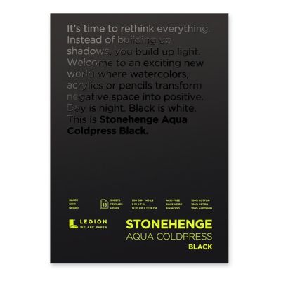 Stonehenge Black Aqua Watercolor Paper Pads by Legion | Jerry's Artarama