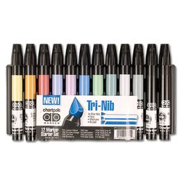 Chartpak AD Markers Basic Assorted Colors (Set of 12) | Jerry's Artarama