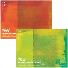 Fluid Watercolor Paper Easy Block - 140 lb. Hot Press 6x8" | Jerry's ...