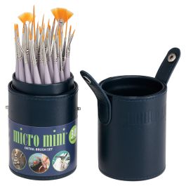 Micro Mini Detail Brush Deluxe Set of 30 (Vegan Leather Case) | Jerry's ...