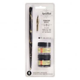 Speedball Signature Pen & Ink Set with Cleaner, Black | Jerry's Artarama