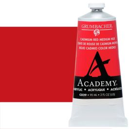 Grumbacher Academy Acrylics Cadmium Red Medium 90 ml | Jerry's Artarama