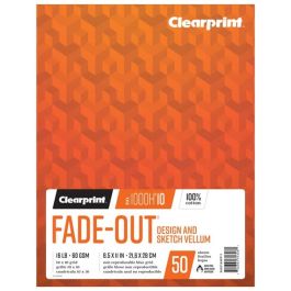 Clearprint 1000H Fade-Out Vellum 8.5" x 11" Pad, 10 x 10 Grid, 50 ...