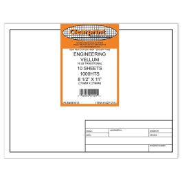 Clearprint 1000H Vellum Transparent Title Block Sheets 8-1/2" x 11 ...