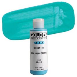 Golden Fluid Acrylic 4 oz Bottle Cobalt Teal | Jerry's Artarama
