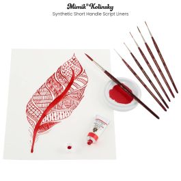 Mimik Kolinsky Synthetic Short Handle Script Liners | Jerry's Artarama