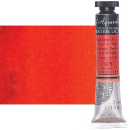 Sennelier l'Aquarelle Artists Watercolor - French Vermilion, 21ml Tube ...