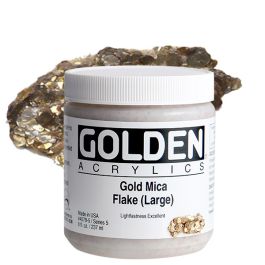 GOLDEN Heavy Body Acrylics - Gold Mica Flake Large, 8oz Jar | Jerry's ...