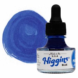 Higgins Drawing Pigmented Ink - Blue, 1oz Bottle | Jerry's Artarama