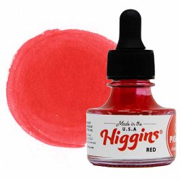 Higgins Drawing Pigmented Ink - Red, 1oz Bottle | Jerry's Artarama