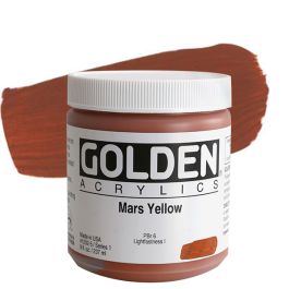 GOLDEN Heavy Body Acrylics - Mars Yellow, 8oz Jar | Jerry's Artarama