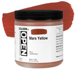 GOLDEN Open Acrylic Paints Mars Yellow 8 oz | Jerry's Artarama