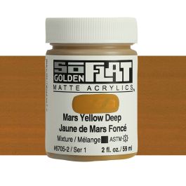 GOLDEN SoFlat Matte Acrylic - Mars Yellow Deep, 2oz Jar | Jerry's Artarama
