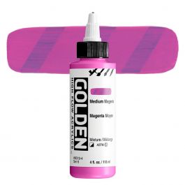 Golden High Flow Acrylic - Medium Magenta, 4oz Bottle | Jerry's Artarama