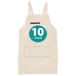New York Central Professional Cross-Back Apron Natural 10 Pack | Jerry ...