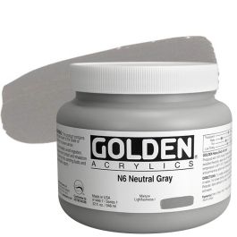 GOLDEN Heavy Body Acrylics - Neutral Grey No. 6, 32oz Jar | Jerry's ...