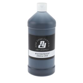 New York Central Waterproof India Ink, Black (32oz) | Jerry's Artarama