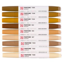 Pantone Dual Tip Marker Brown Set of 9 | Jerry's Artarama
