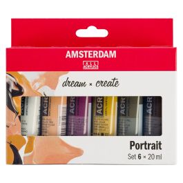 Amsterdam Standard Acrylic - Portrait Colors Set of 6, 20ml Tubes ...