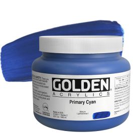 GOLDEN Heavy Body Acrylics - Primary Cyan, 32oz Jar | Jerry's Artarama
